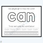 can Sight Word Playdough Mat