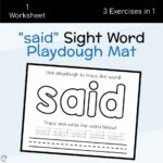 said Sight Word Playdough Mat