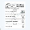 can Sight Word Reading Practice Worksheet