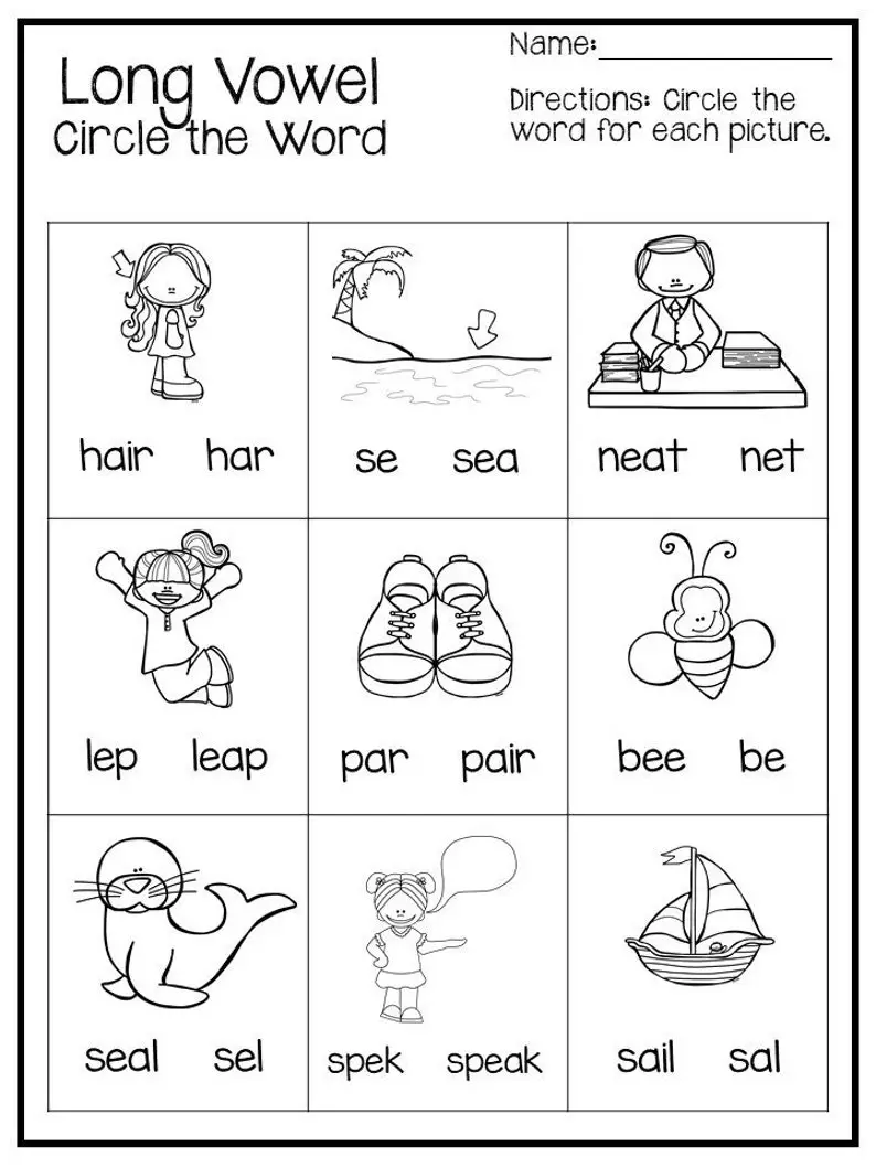 10 Long Vowel Sounds Worksheets - Printable Practice for Kids in 2022 ...
