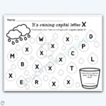 Capital Letter X - Raindrop Coloring Page