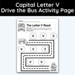 Capital Letter V - Drive The Bus Activity Page