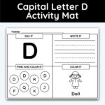 Capital Letter D - Alphabet Activity Mat