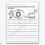 Capital Letter D - Tracing Worksheet - 3 Pack