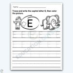 Capital Letter E - Tracing Worksheet - 3 Pack