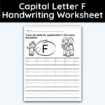 Capital Letter F - Tracing Worksheet - 3 Pack