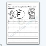 Capital Letter F - Tracing Worksheet - 3 Pack