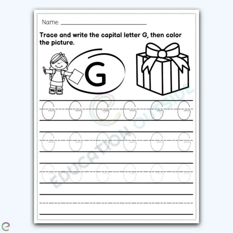 Capital Letter G - Tracing Worksheet - 3 Pack