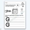 Capital Letter G - Writing Practice + Coloring Page