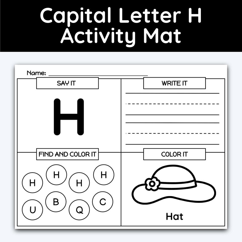 Capital Letter H Alphabet Activity Mat Capital Letter H Alphabet Activity Mat