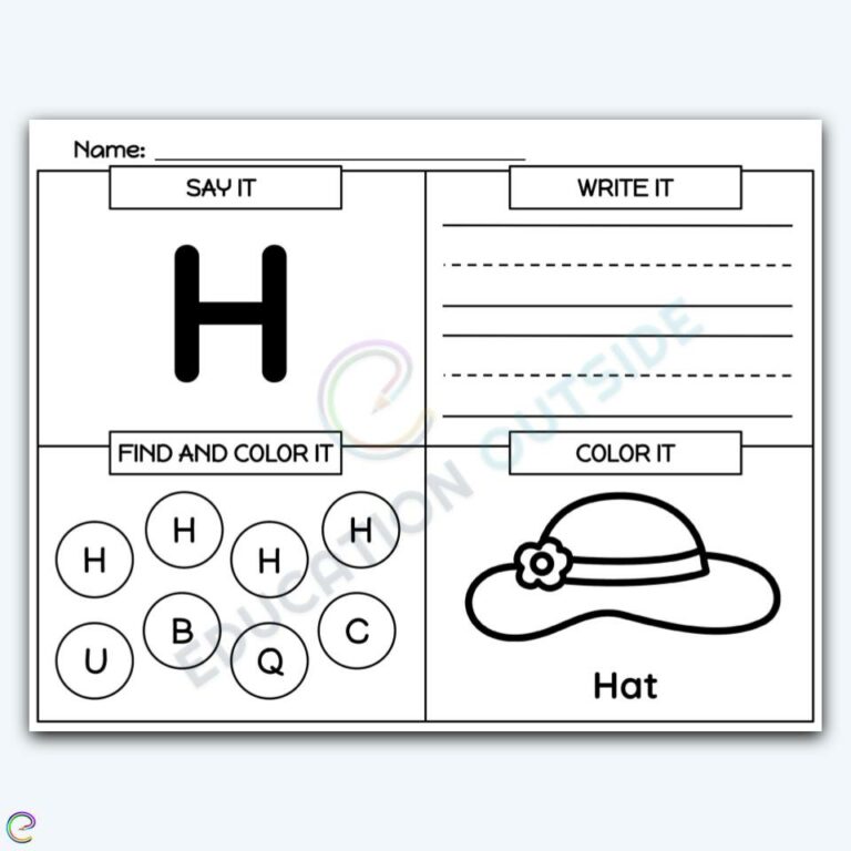Capital Letter H - Alphabet Activity Mat