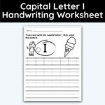 Capital Letter I - Tracing Worksheet - 3 Pack