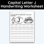 Capital Letter J - Tracing Worksheet - 3 Pack