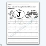 Capital Letter J - Tracing Worksheet - 3 Pack