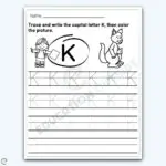 Capital Letter K - Tracing Worksheet - 3 Pack