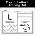 Capital Letter L - Alphabet Activity Mat