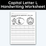 Capital Letter L - Tracing Worksheet - 3 Pack