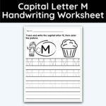 Capital Letter M - Tracing Worksheet - 3 Pack