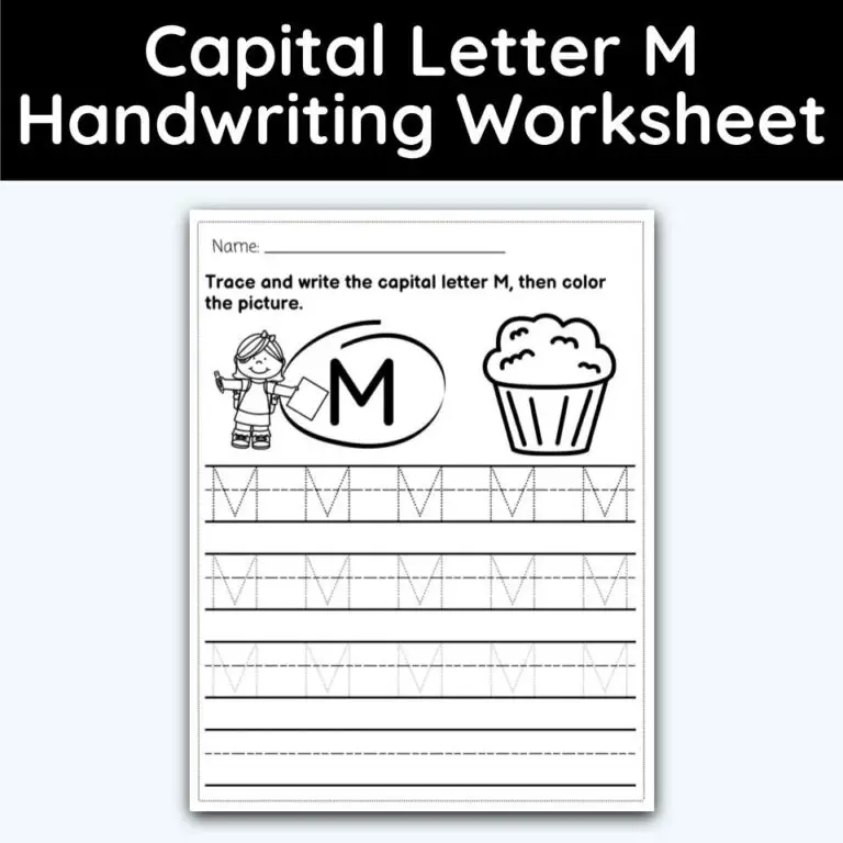 Capital Letter M - Tracing Worksheet - 3 Pack