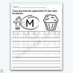 Capital Letter M - Tracing Worksheet - 3 Pack