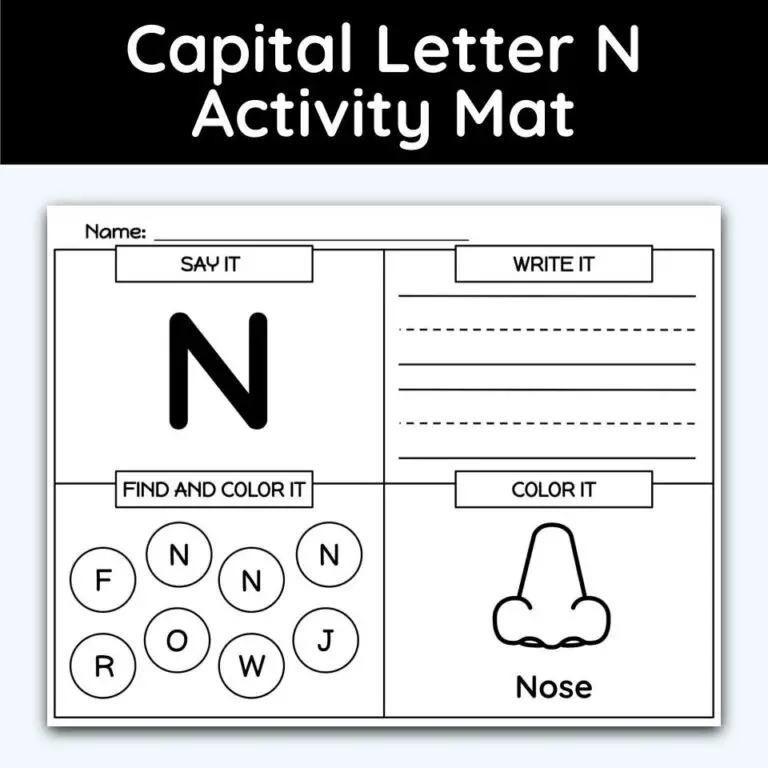 Capital Letter N - Alphabet Activity Mat