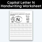 Capital Letter N - Tracing Worksheet - 3 Pack