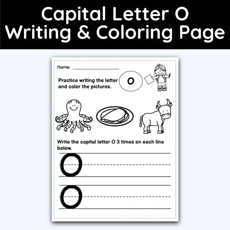Capital Letter O - Writing Practice + Coloring Page