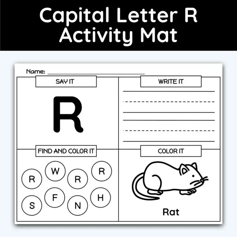 Capital Letter R - Alphabet Activity Mat
