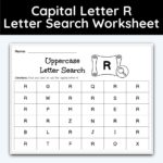 Capital Letter R - Single Letter Search Worksheet