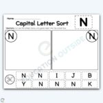 Capital Letter N - Cut, Paste, & Sort The Letters Worksheet