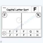 Capital Letter F - Cut, Paste, & Sort The Letters Worksheet