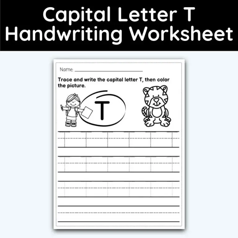 Capital Letter T - Tracing Worksheet - 3 Pack
