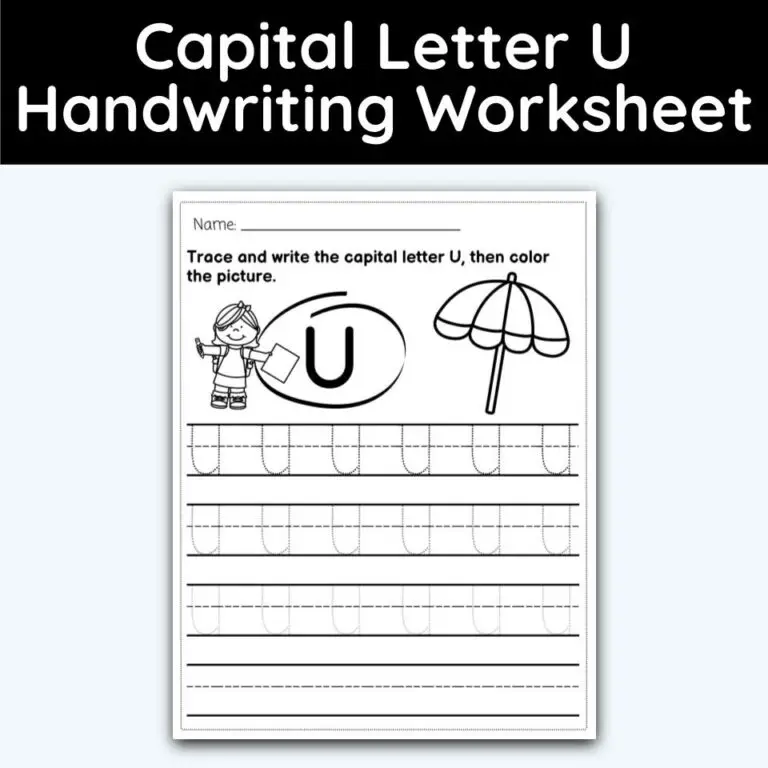 Capital Letter U - Tracing Worksheet - 3 Pack