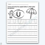 Capital Letter U - Tracing Worksheet - 3 Pack