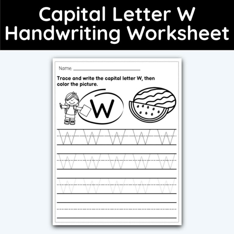 Capital Letter W - Tracing Worksheet - 3 Pack
