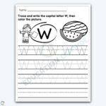 Capital Letter W - Tracing Worksheet - 3 Pack