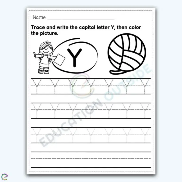 Capital Letter Y - Tracing Worksheet - 3 Pack