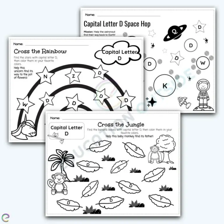 Capital Letter D - Search Across The Path Worksheet