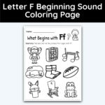 Letter F - Beginning Sound Coloring Page