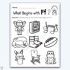 Letter F - Beginning Sound Coloring Page