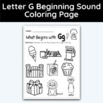 Letter G - Beginning Sound Coloring Page