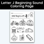 Letter J - Beginning Sound Coloring Page