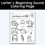 Letter L - Beginning Sound Coloring Page