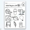 Letter L - Beginning Sound Coloring Page