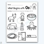 Letter O - Beginning Sound Coloring Page
