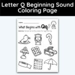 Letter Q - Beginning Sound Coloring Page
