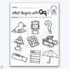 Letter Q - Beginning Sound Coloring Page