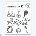 Letter R - Beginning Sound Coloring Page