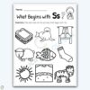 Letter S - Beginning Sound Coloring Page