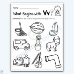 Letter V - Beginning Sound Coloring Page